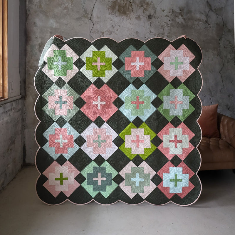Retro Blossoms Quilt Pattern - Golden Version | Lo & Behold Stitchery