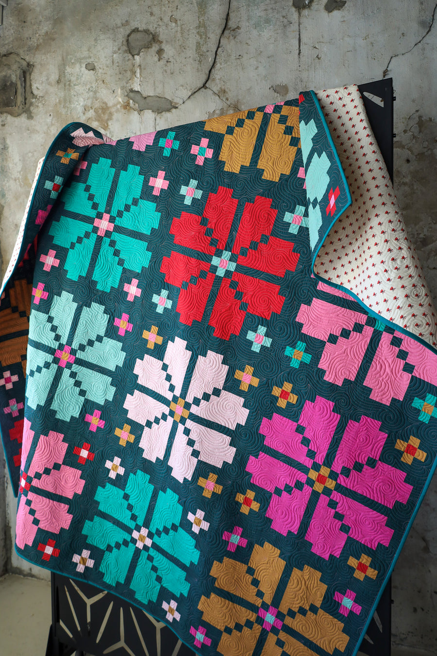 Knitted Blooms • Holiday • Large Throw Size Quilt Kit – Lo & Behold ...