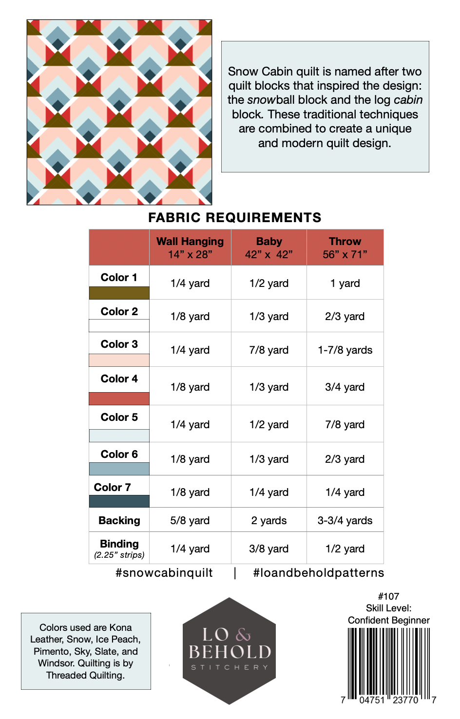 Snow Cabin - PDF – Lo & Behold Stitchery